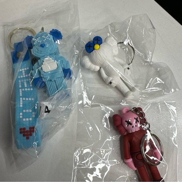 Accessories | Kaws Keychains Lot Of 3 3 Inch Red White And Blue Lego ...